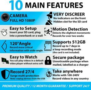 Alpha Tech USB Charger With Hidden Camera - SpyCamCentral