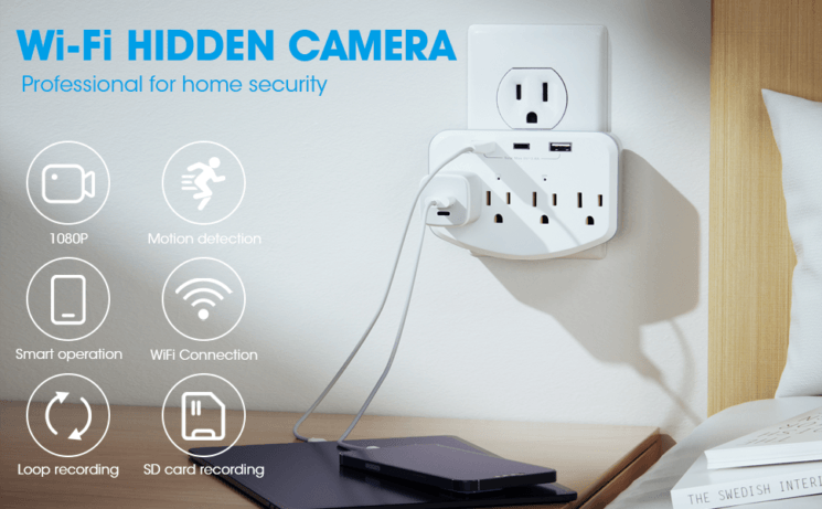 Buedarate Wall Charger Hidden Camera (with WiFi) - SpyCamCentral