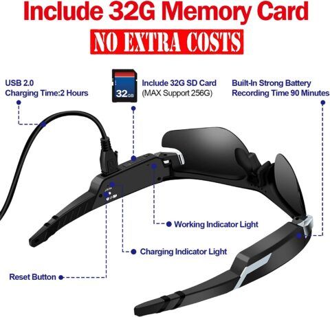 MingSung Hidden Sunglasses Camera - SpyCamCentral