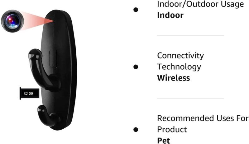 Yumfond Clothes Hook Hidden Camera - SpyCamCentral